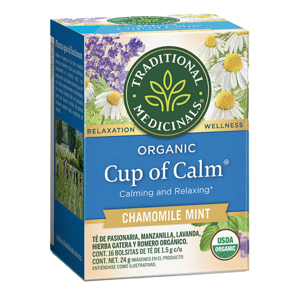 Traditional Medicinals, Té Orgánico, Cup of Calm, Manzanilla y Menta ...