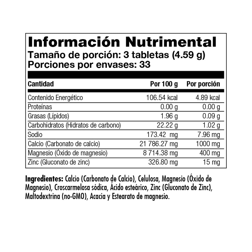 CMZ Max, Calcio Magnesio y Zinc, 100 tabs – Casa Cultiva