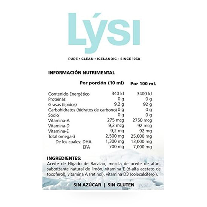 Lysi, Omega 3 para Niños, Aceite Hígado Bacalao, Limón, 240 ml – Casa ...