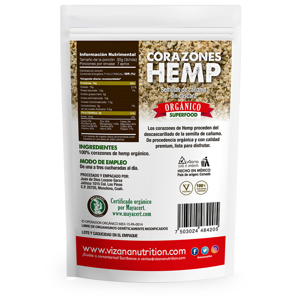 Corazones Hemp, Orgánico, 200 g – Casa Cultiva